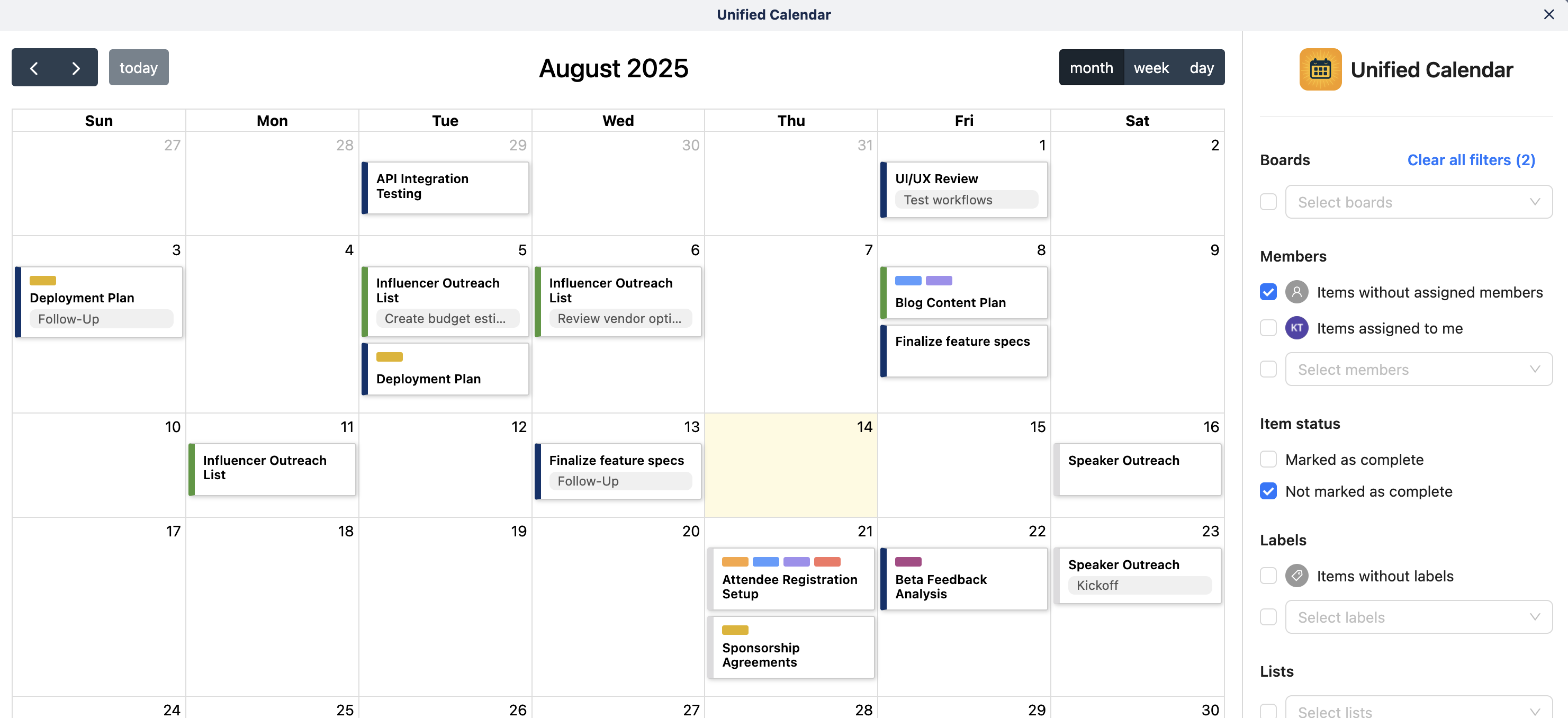 Calendar for Checklists, Custom Fields, & Cards Power-Up | Trello